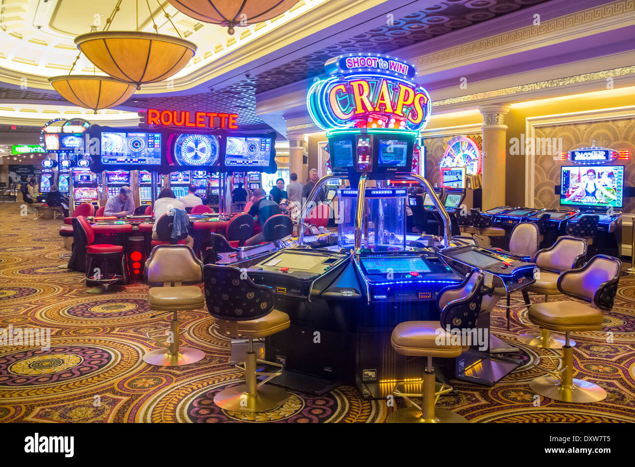 The interior of Caesars Palace hotel and casino in Las Vegas Stock ...