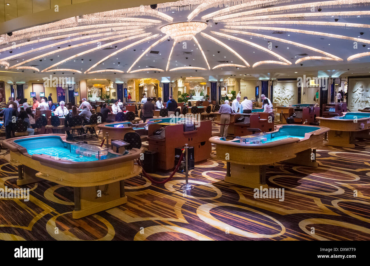 The interior of Caesars Palace hotel and casino in Las Vegas Stock ...