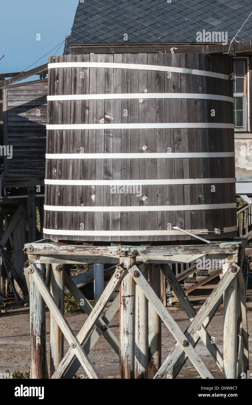 Rain gathering cistern at Aransas Pass Lighthouse near Port Aransas ...