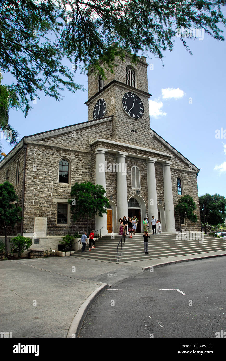 The Kawaiahao Church - The Stone Church in Honolulu, island of Oahu, in ...