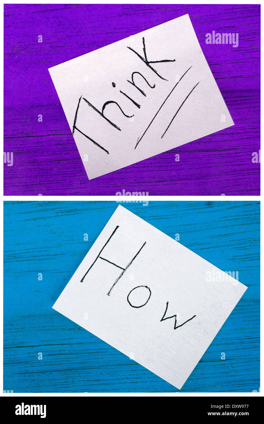 post it notes, think, how Stock Photo - Alamy