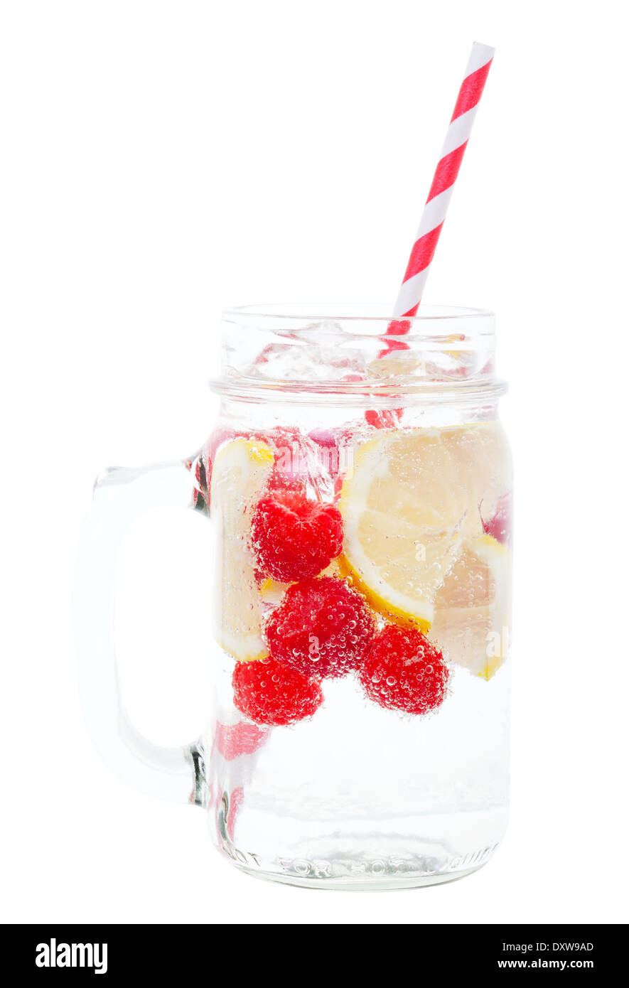 Sparkling Raspberry Lemon Water Stock Photo - Alamy