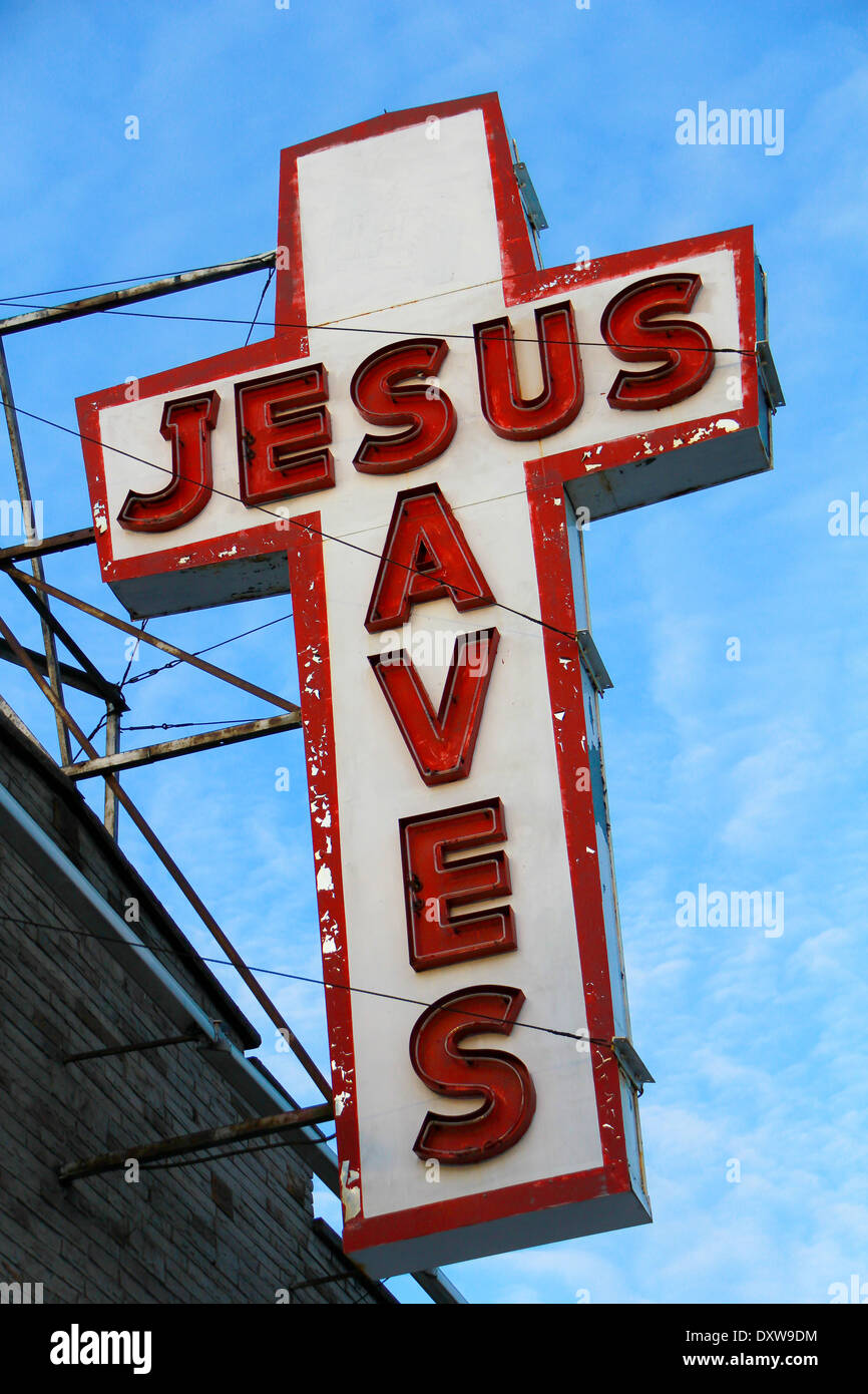 Jesus sign neon hi-res stock photography and images - Alamy