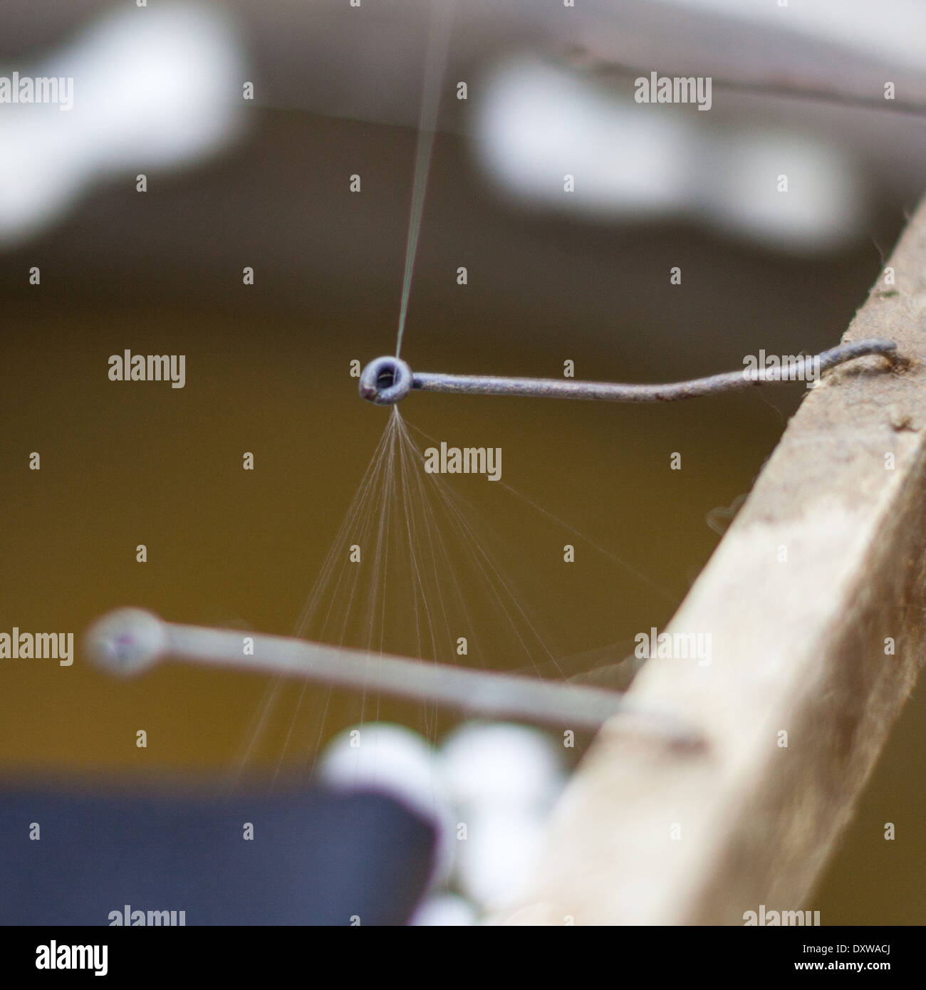 Raw silk thread in the factory Stock Photo - Alamy