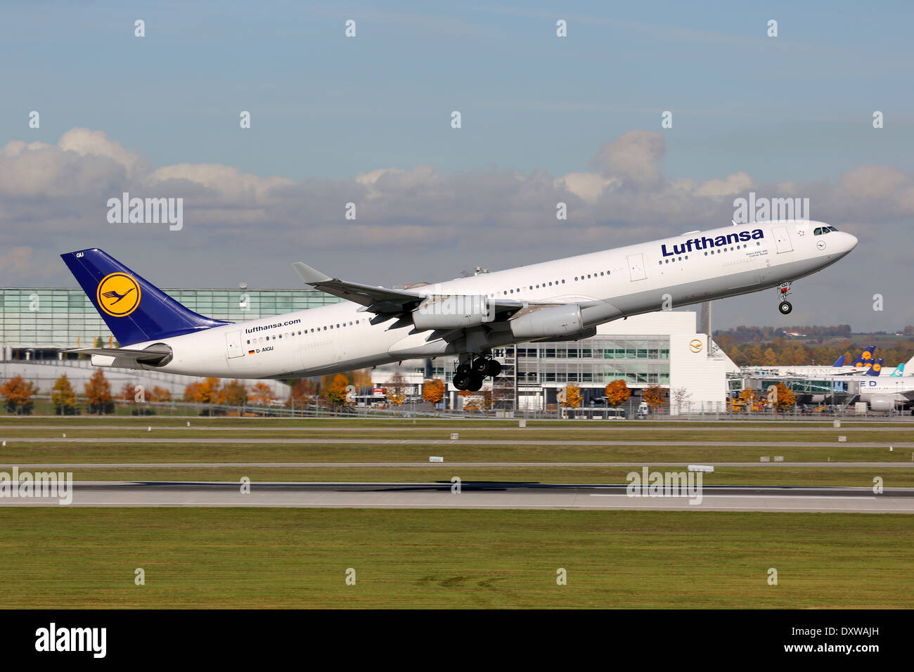 Lufthansa airbus a340 take off hi-res stock photography and images - Alamy