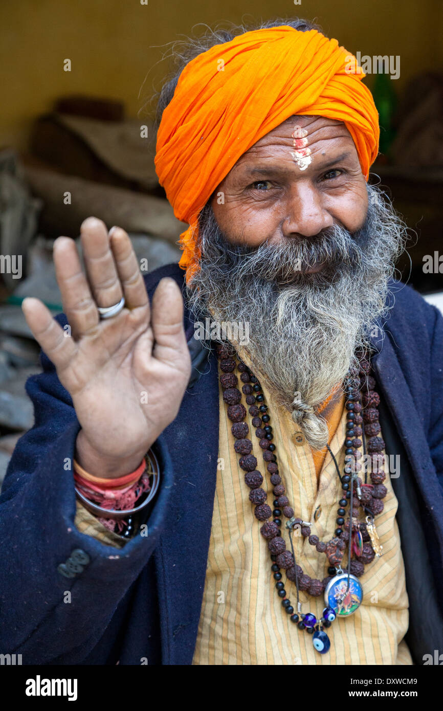 India, Dehradun. Tapkeshwar Hindu Temple. Sadhu, a Hindu Ascetic. He ...