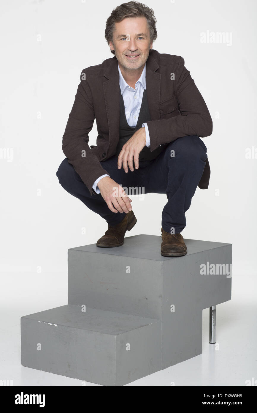 Timothy Peach promoting German ARD TV telenovela 'Rote Rosen' at Briese ...