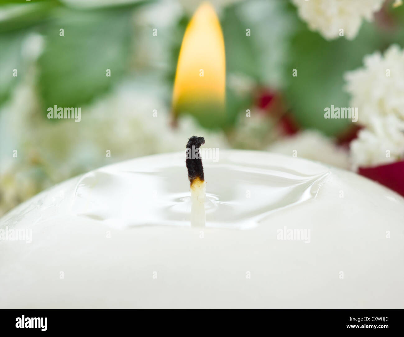 Candle background closeup Stock Photo - Alamy