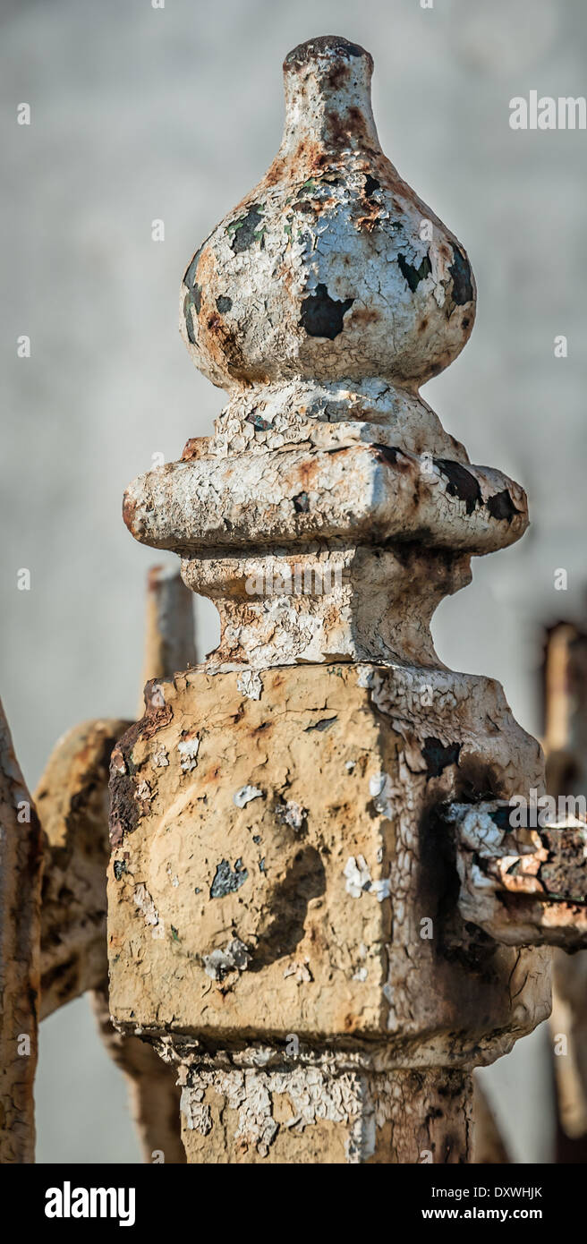Detail of neglected ornate Victorian gate post Stock Photo - Alamy