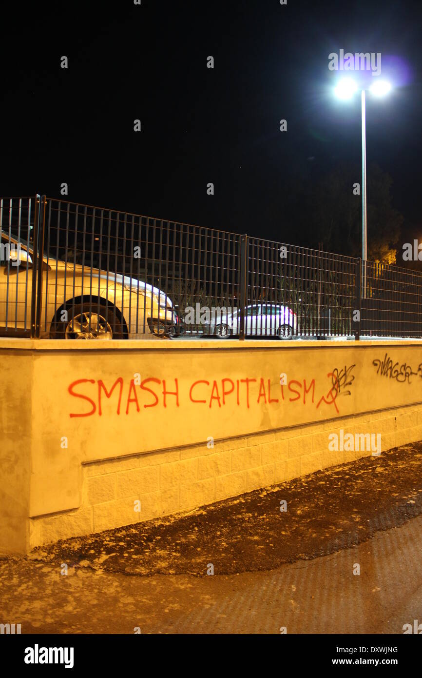Against capitalism graffiti hi-res stock photography and images - Alamy