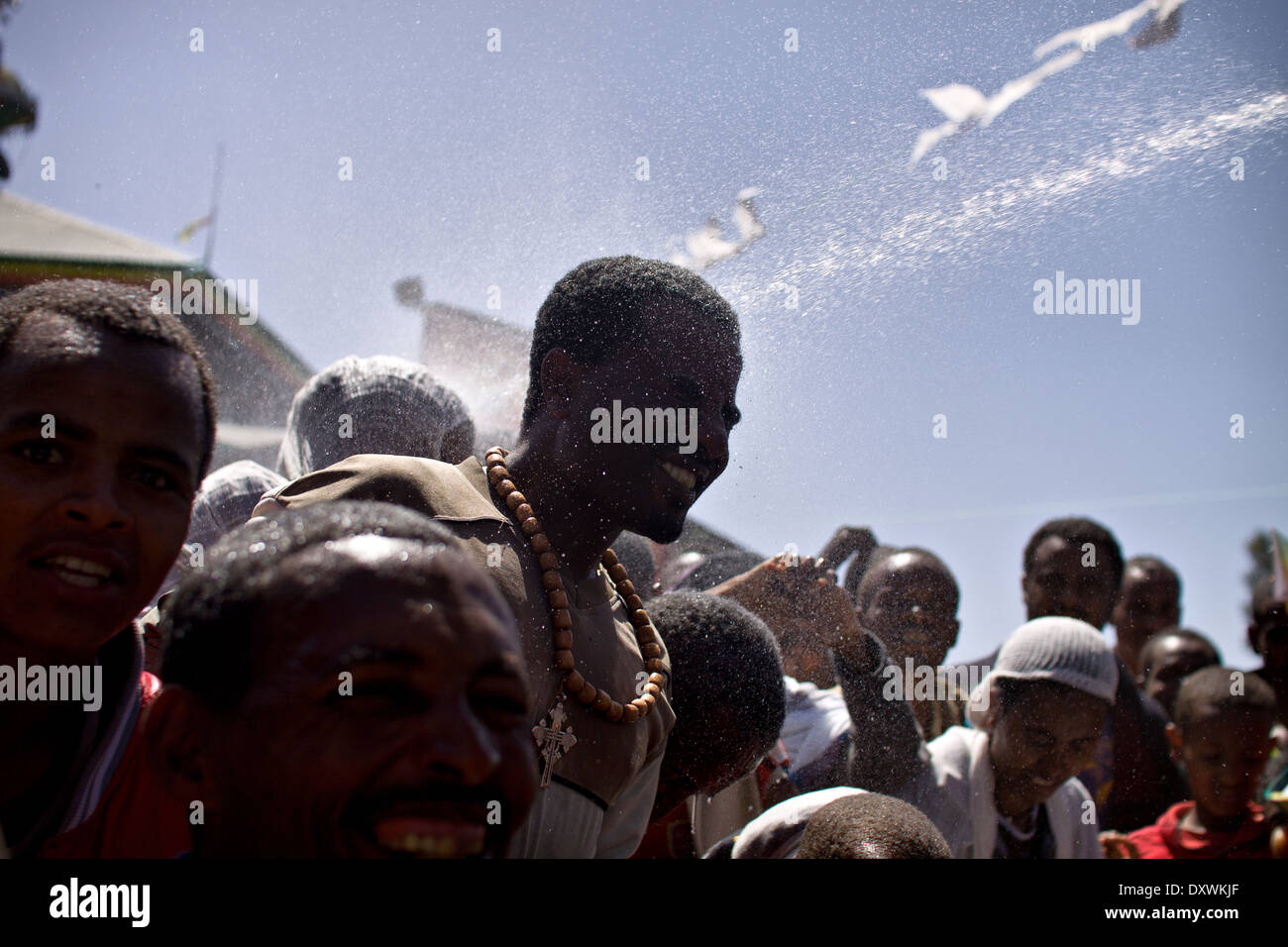 holy water, holy shower, exorcism Stock Photo - Alamy