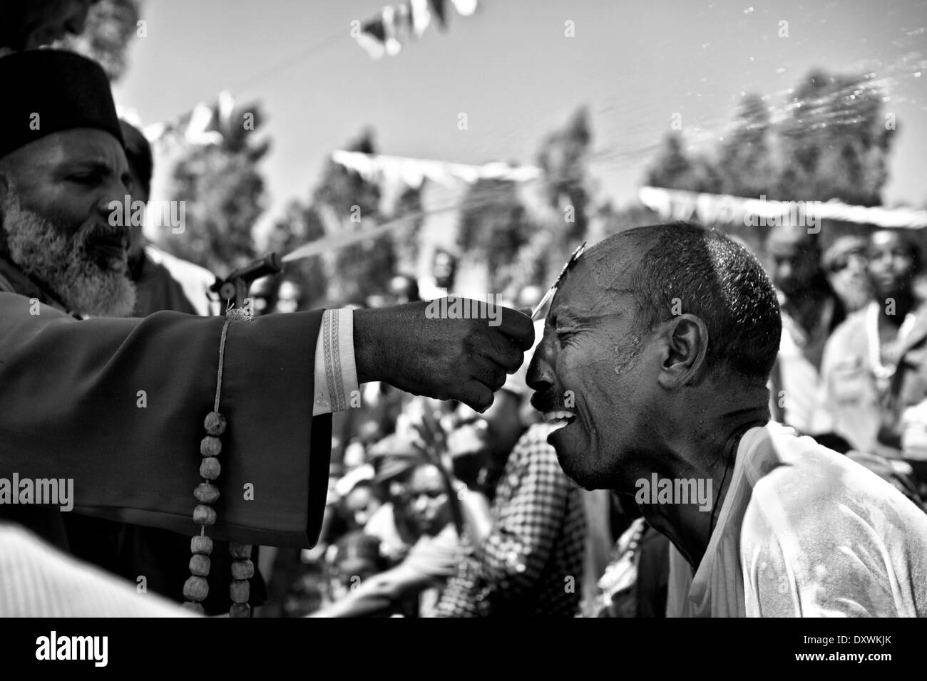 priest, cross, possessed, cry, exorcism Stock Photo - Alamy