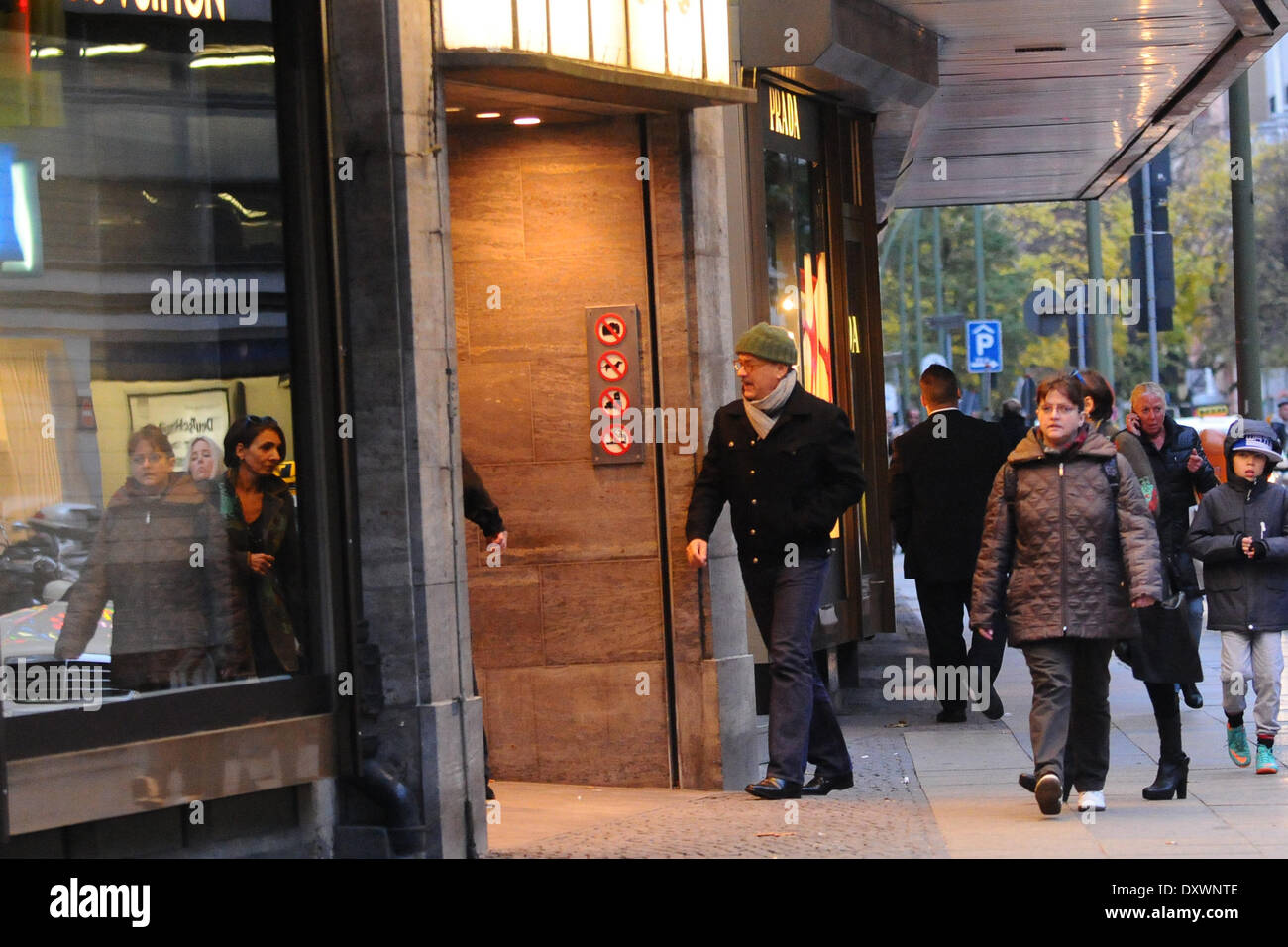 Tom Hanks arriving at KaDeWe department store for a spot of shopping ...