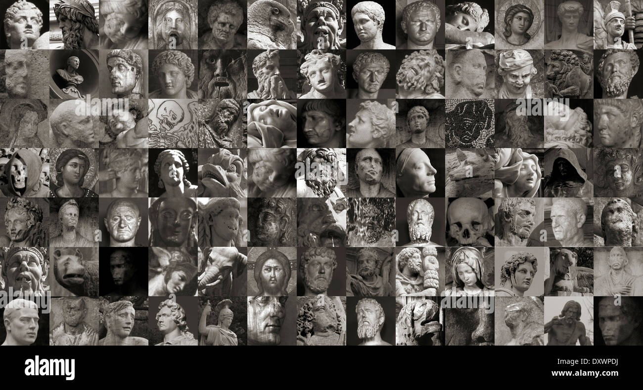 Composite images of ancient Roman faces Stock Photo - Alamy
