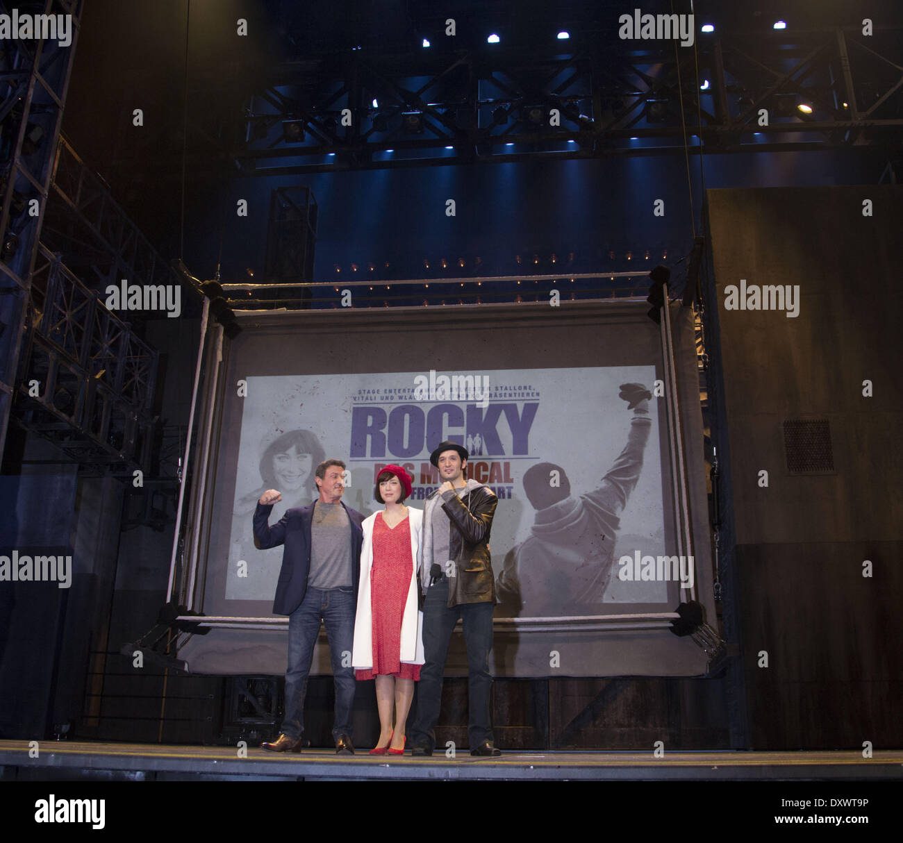 Sylvester Stallone Drew Sarich Wietske van Tongeren at press conference ...