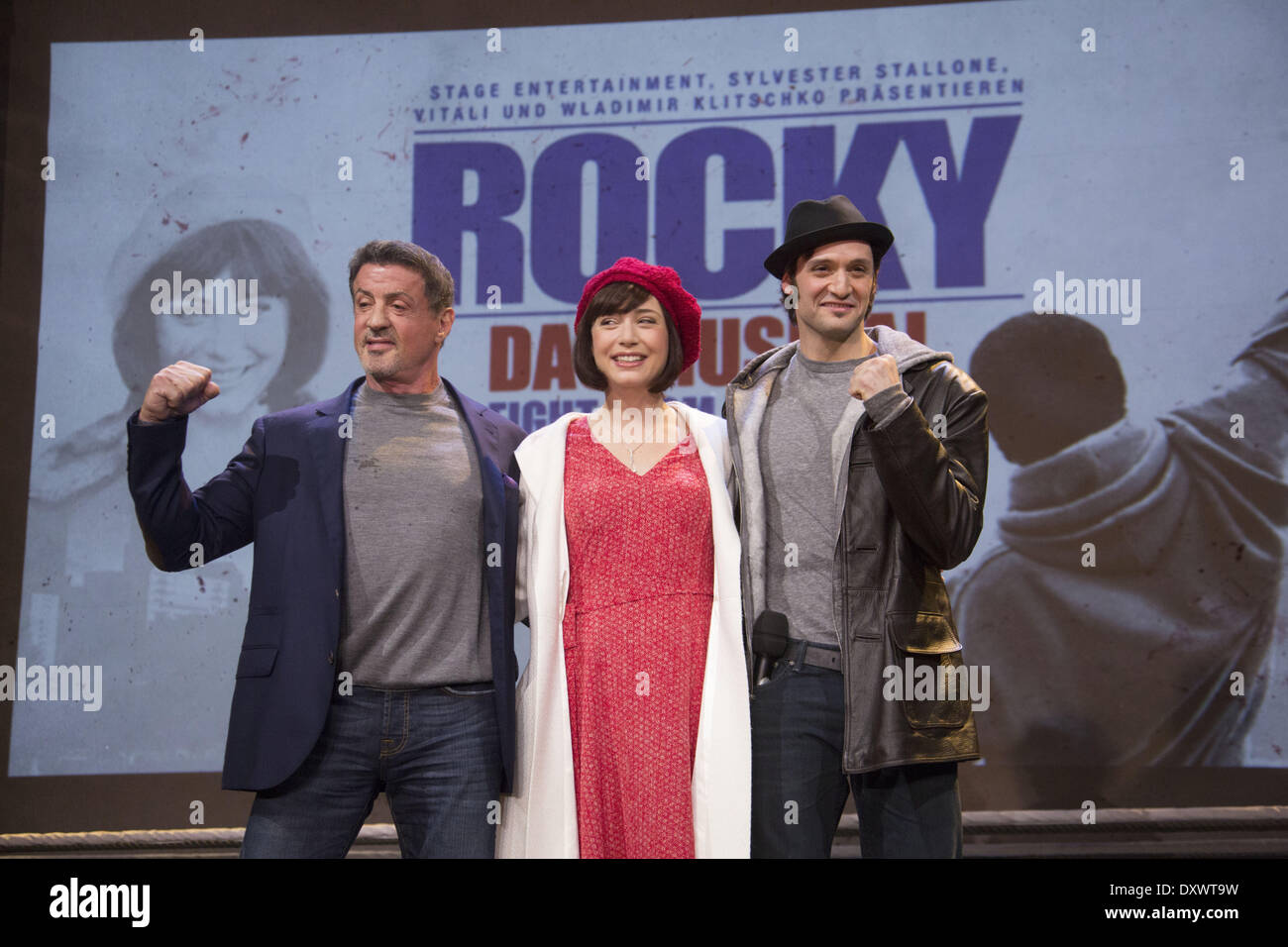 Sylvester Stallone Drew Sarich Wietske van Tongeren at press conference ...