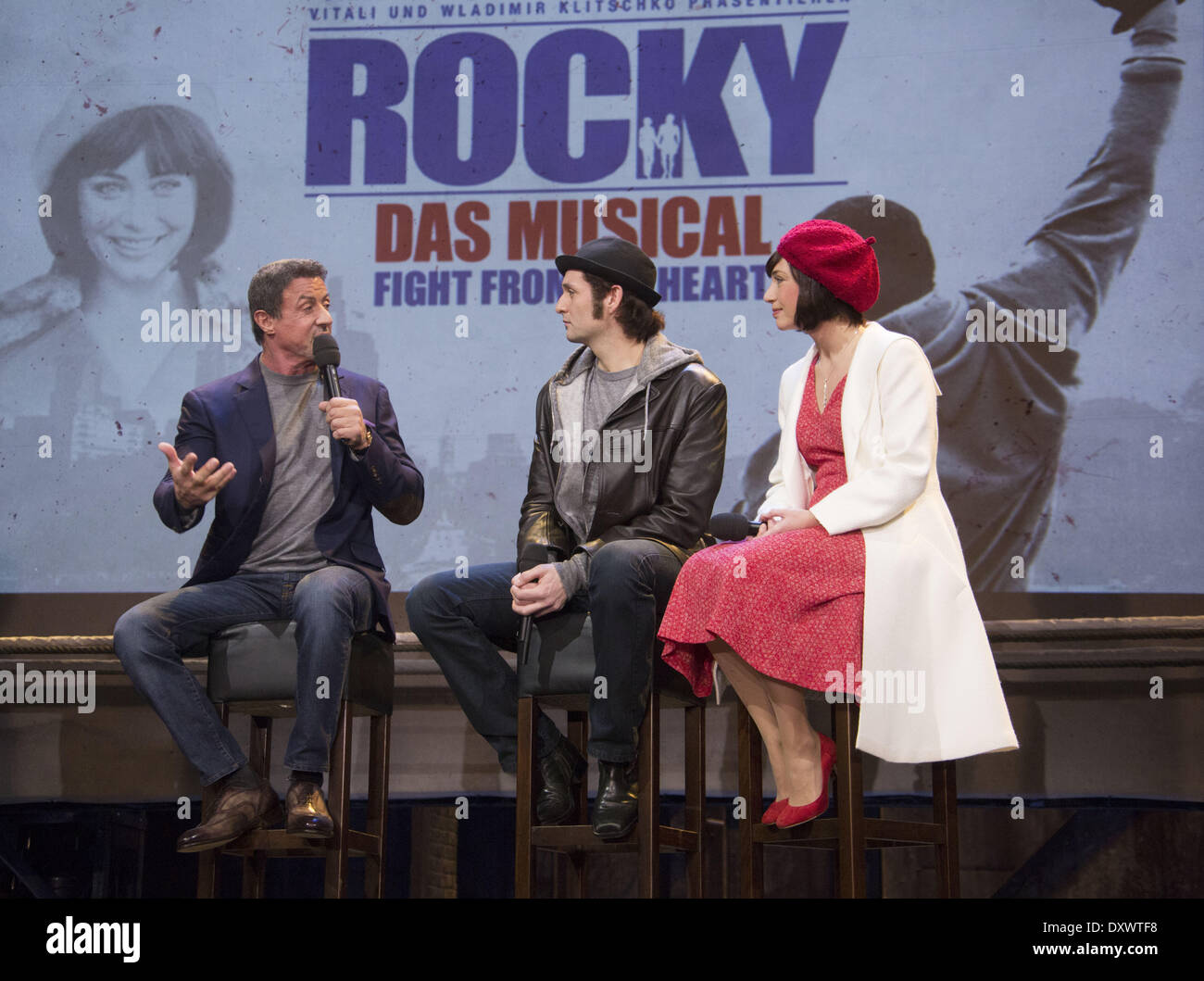 Sylvester Stallone Drew Sarich Wietske van Tongeren at press conference ...