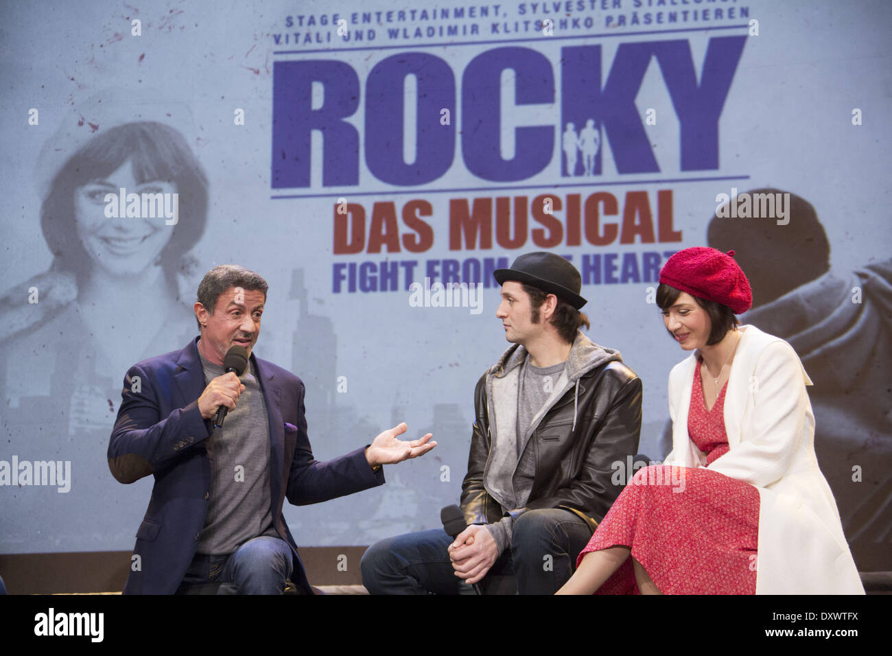 Sylvester Stallone Drew Sarich Wietske van Tongeren at press conference ...