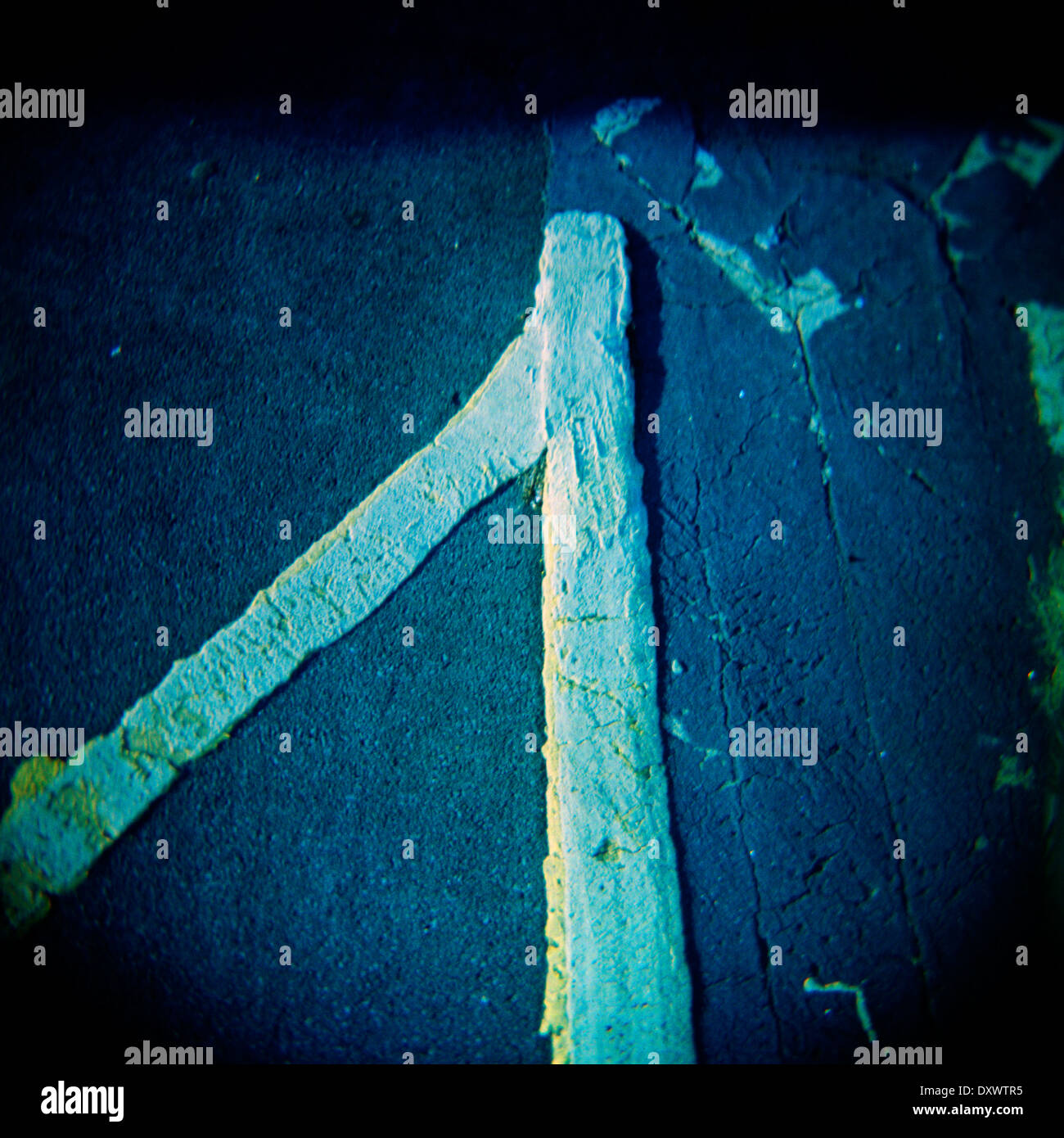 Painted road surface Stock Photo - Alamy