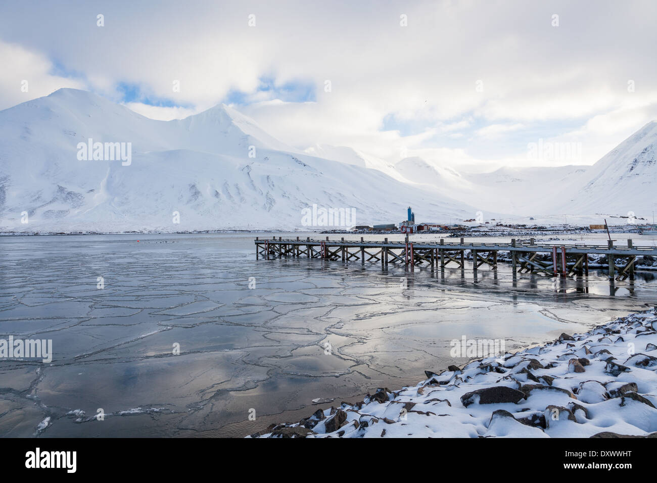 Frozen fjord Iceland Stock Photo - Alamy