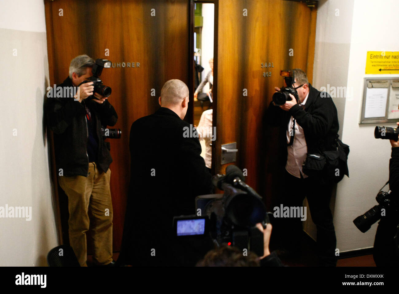Ben Tewaag mobbed by journalists whilst he is waiting for a hearing in ...