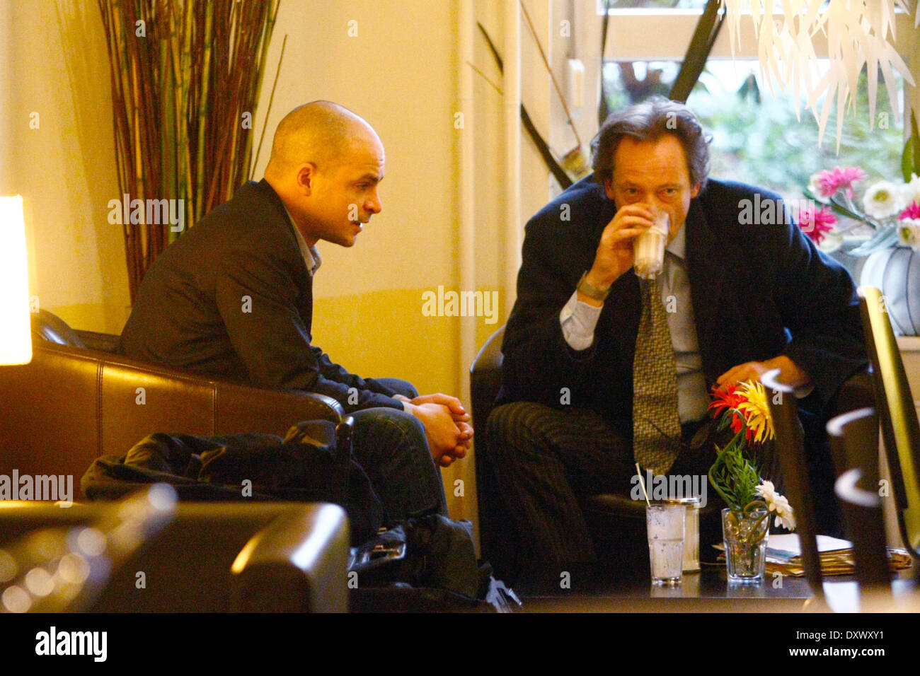 Ben Tewaag and his lawyer having a private conversation after hearing ...