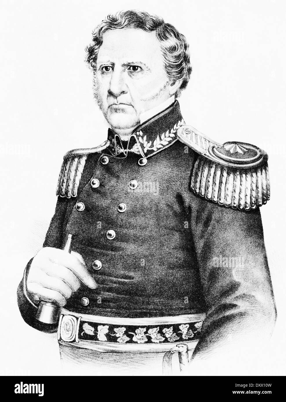 Vintage portrait of Winfield Scott Stock Photo - Alamy