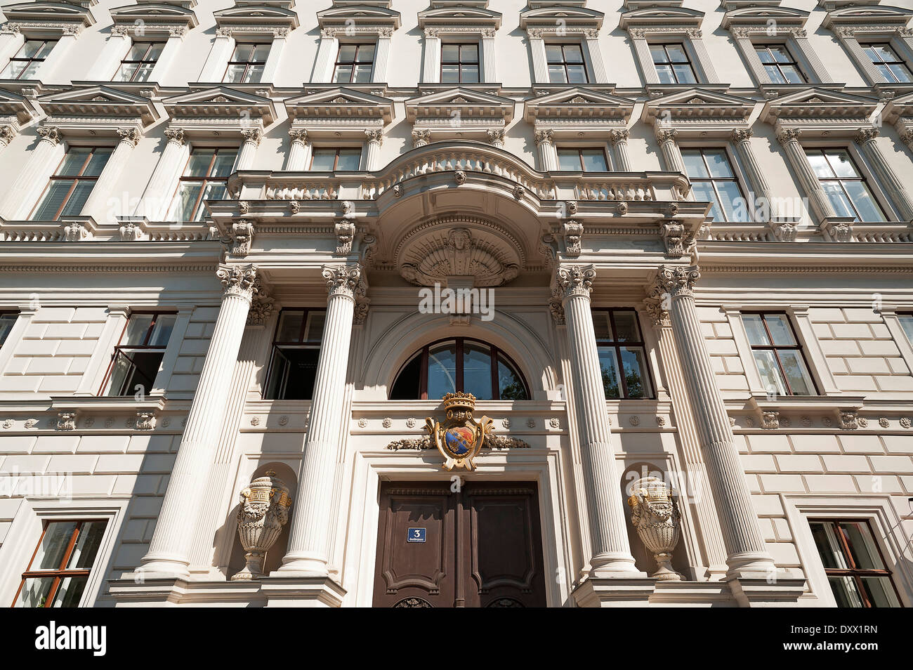 Entrance portal of Palais Schey, built in 1864, Vienna, Austria Stock ...