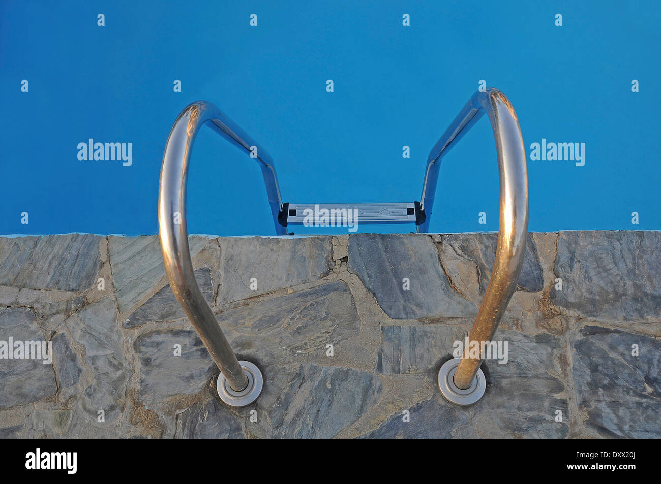 Ladder into a pool, Crete, Greece Stock Photo - Alamy