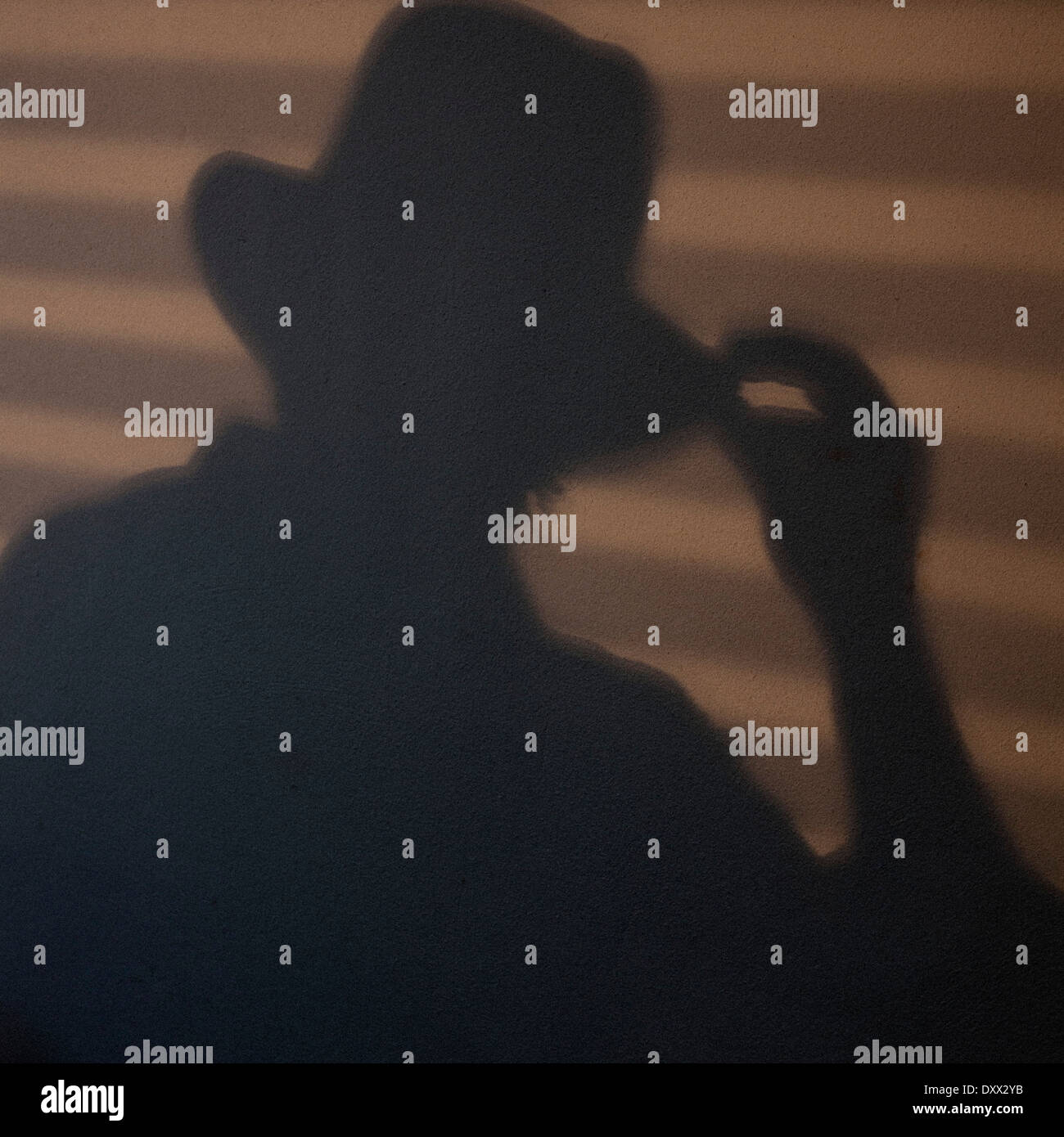 shadow of man with hat Stock Photo - Alamy