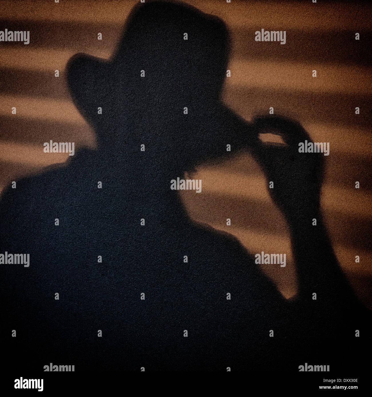 shadow of man with hat Stock Photo - Alamy