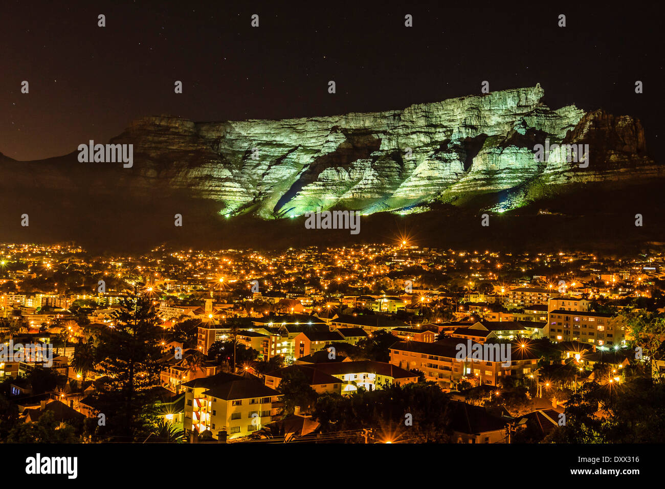 Table mountain cape town illuminated hi-res stock photography and ...