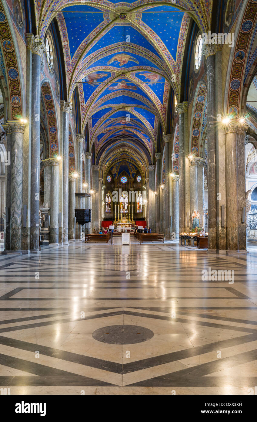 Interior of the Gothic basilica, construction began at the end of the ...