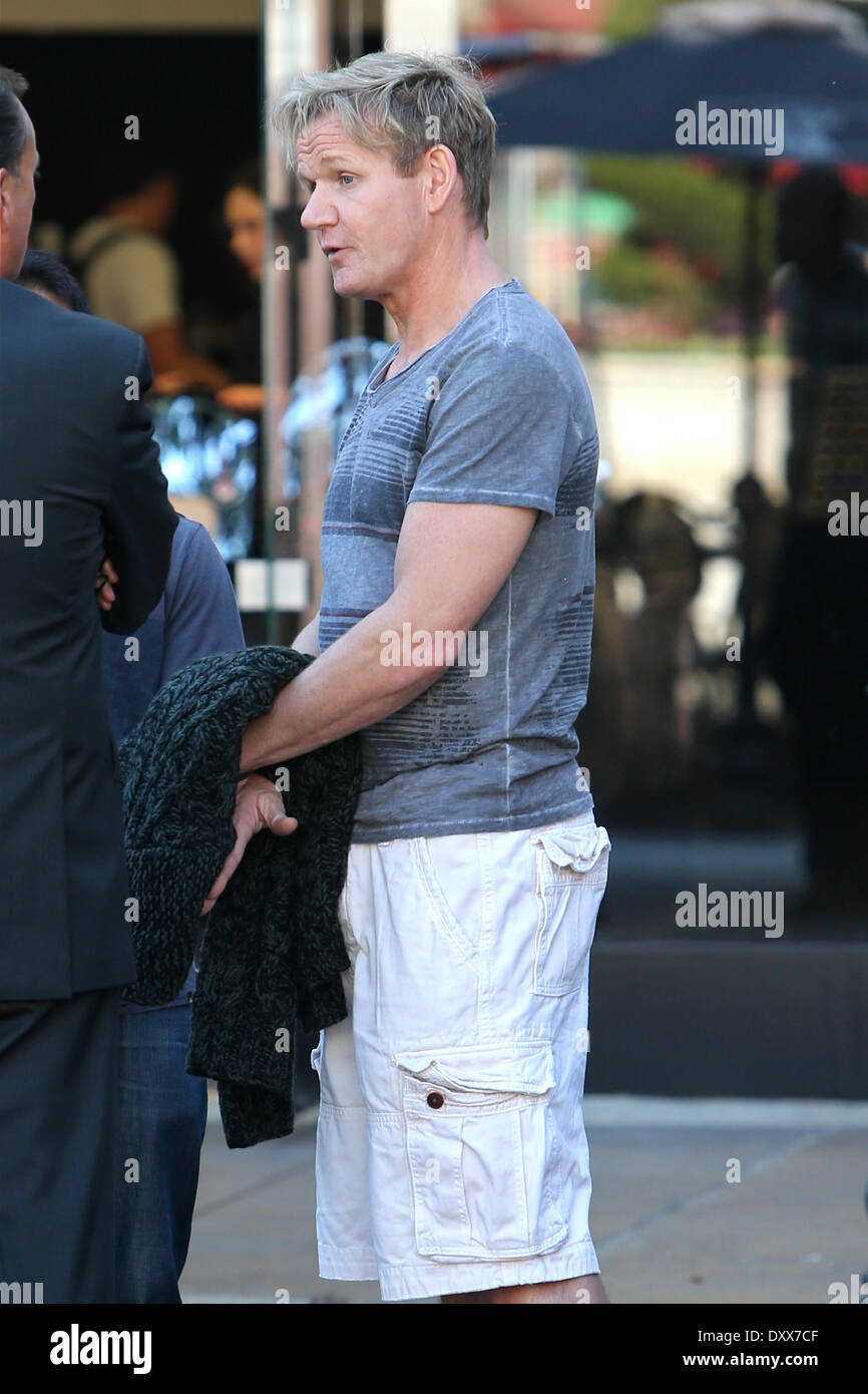 Gordon Ramsay is seen heading to his restaurant The Fat Cow at The ...