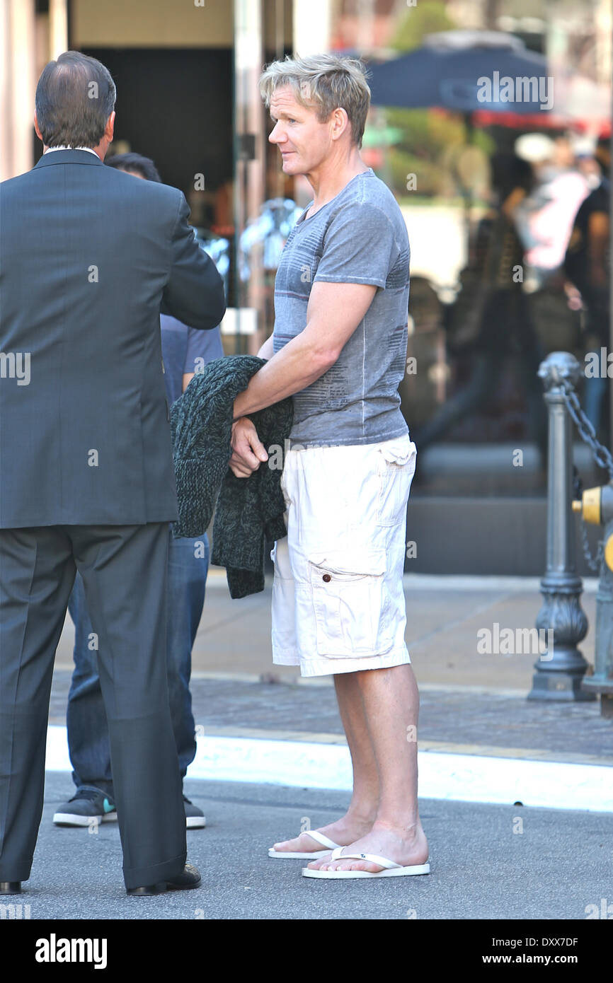 Gordon Ramsay is seen heading to his restaurant The Fat Cow at The ...