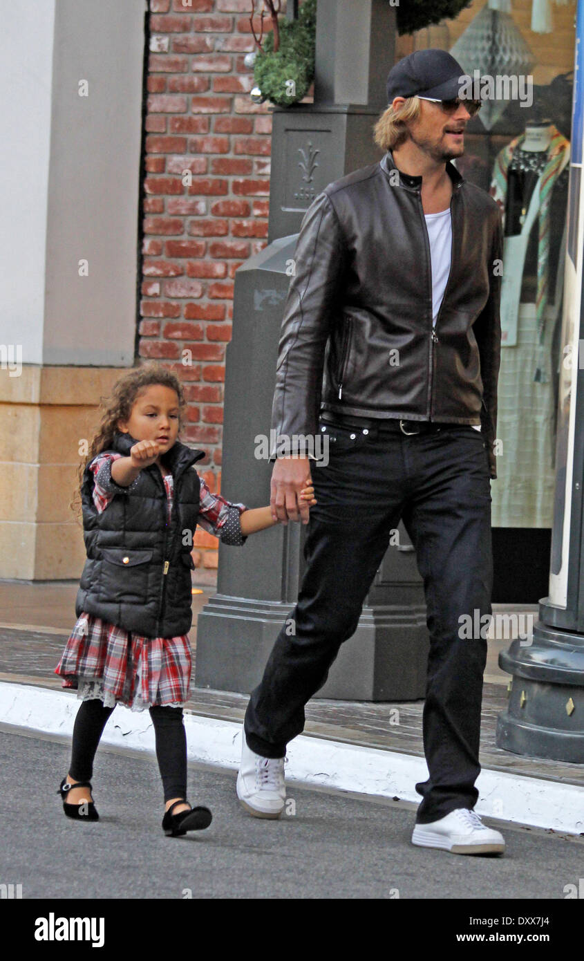 Gabriel Aubry takes his daughter Nahla to the movie theater at The ...