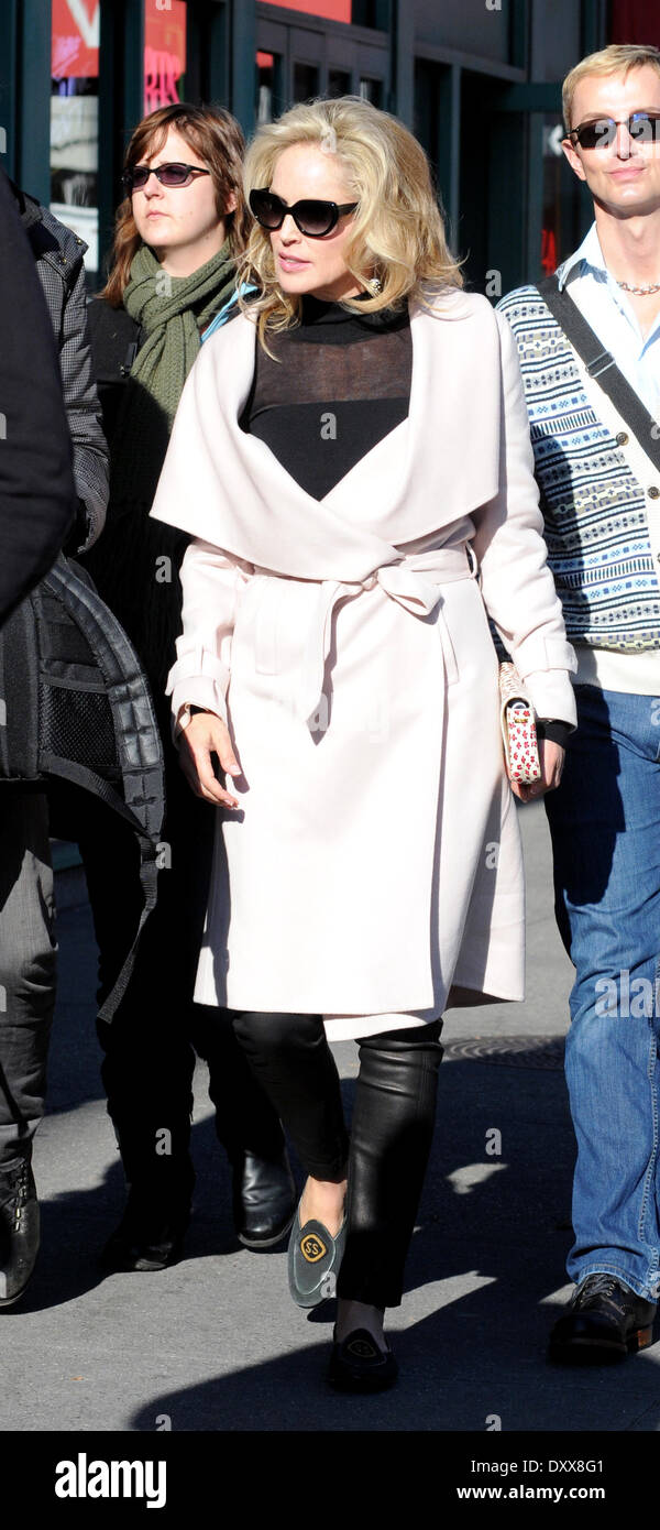 Sharon Stone on the set of 'Fading Gigolo' in Manhattan Featuring ...