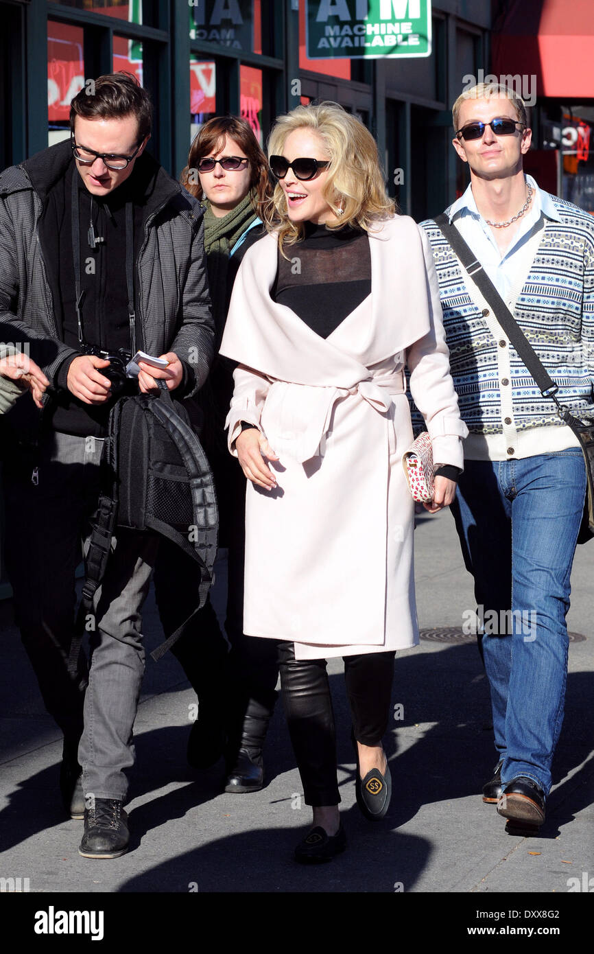 Sharon Stone on the set of 'Fading Gigolo' in Manhattan Featuring ...