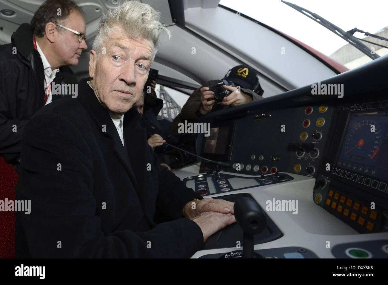 American film director David Lynch visits a railway vehicle factory ...