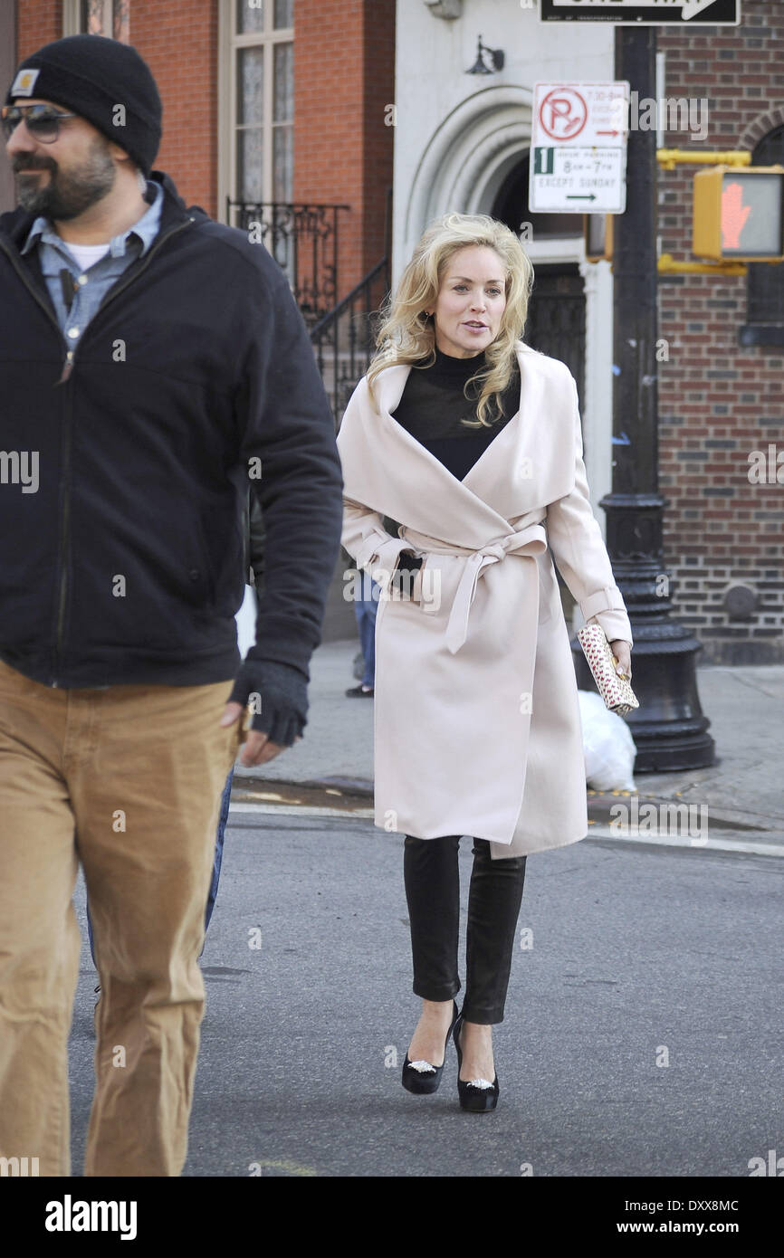 Sharon Stone is seen on the set of 'Fading Gigolo' in Manhattan ...