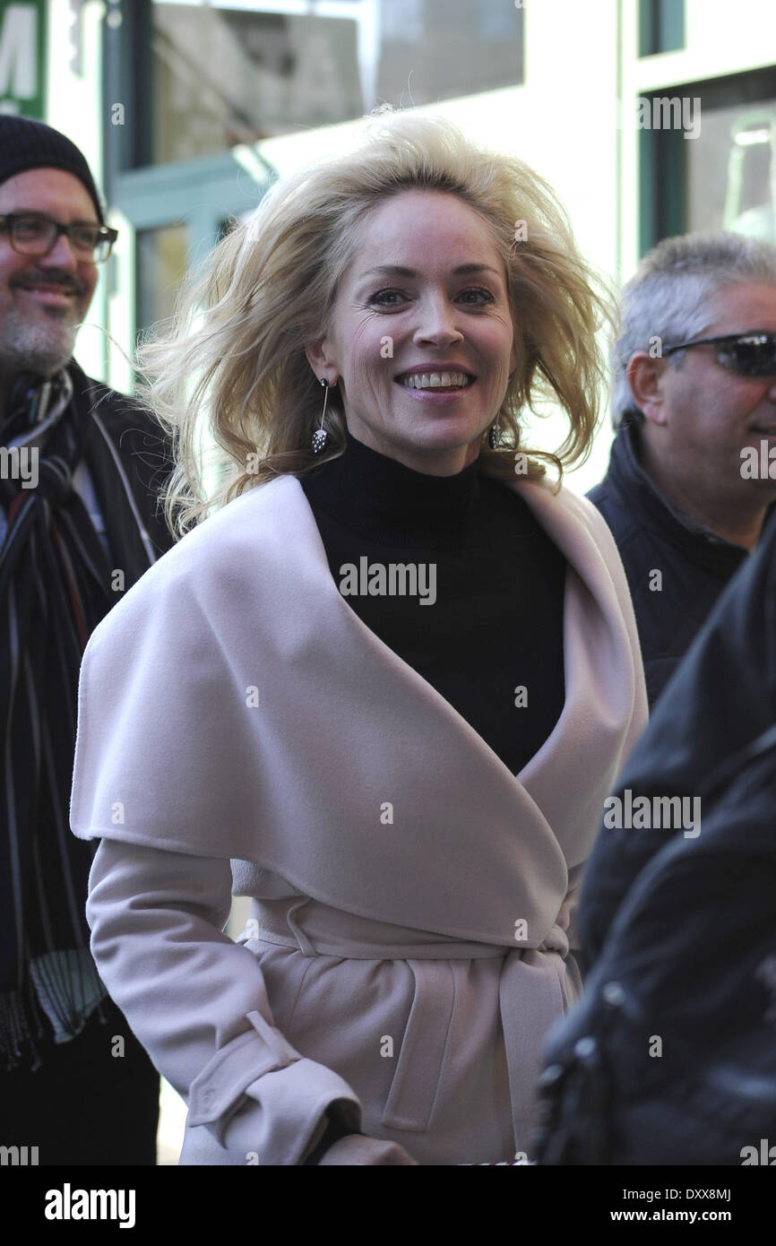 Sharon Stone is seen on the set of 'Fading Gigolo' in Manhattan ...