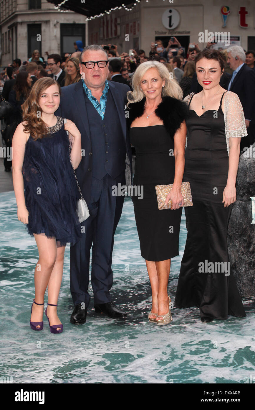 Ray and Elaine Winstone with daughters Ellie and Lois arriving for the ...