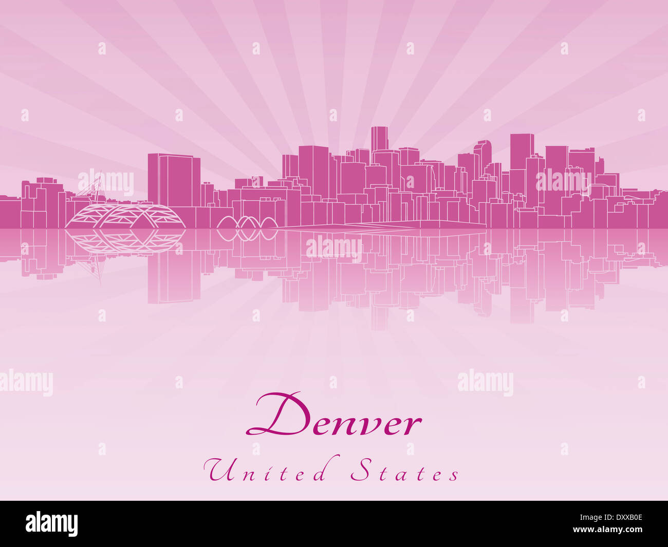 Denver skyline in purple radiant Stock Photo - Alamy