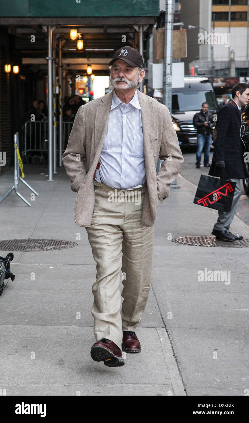 Actor Bill Murray arrives at the Ed Sullivan Theatre for the 'Late Show ...