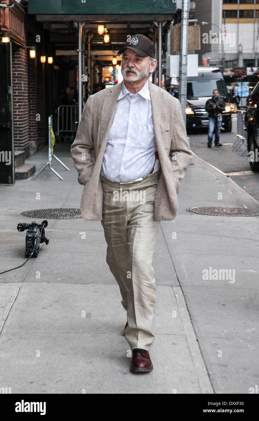 Actor Bill Murray arrives at the Ed Sullivan Theatre for the 'Late Show ...