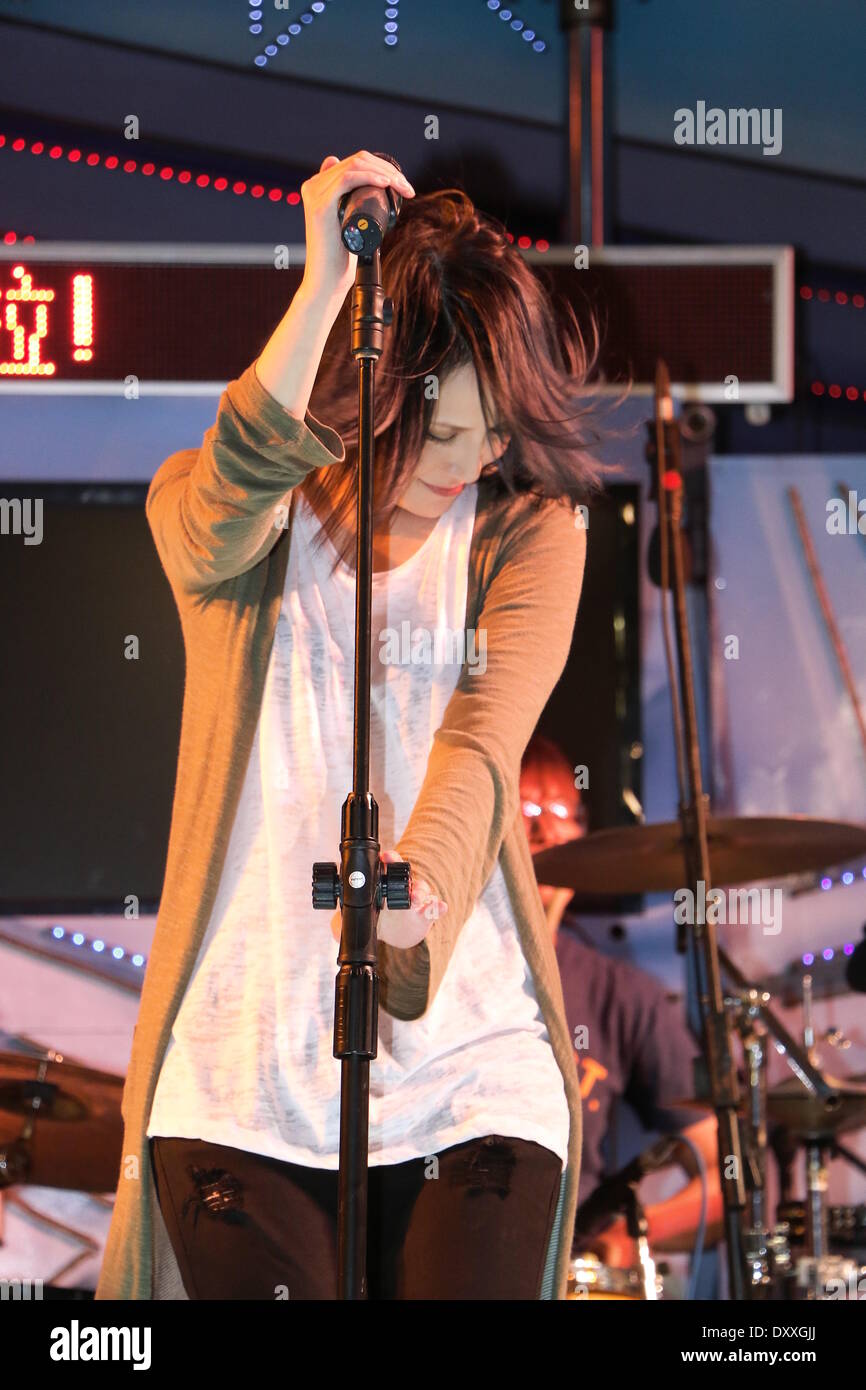 Taipei. 30th Mar, 2014. Singer Faith Yang performs at ROCKBANDOH in ...