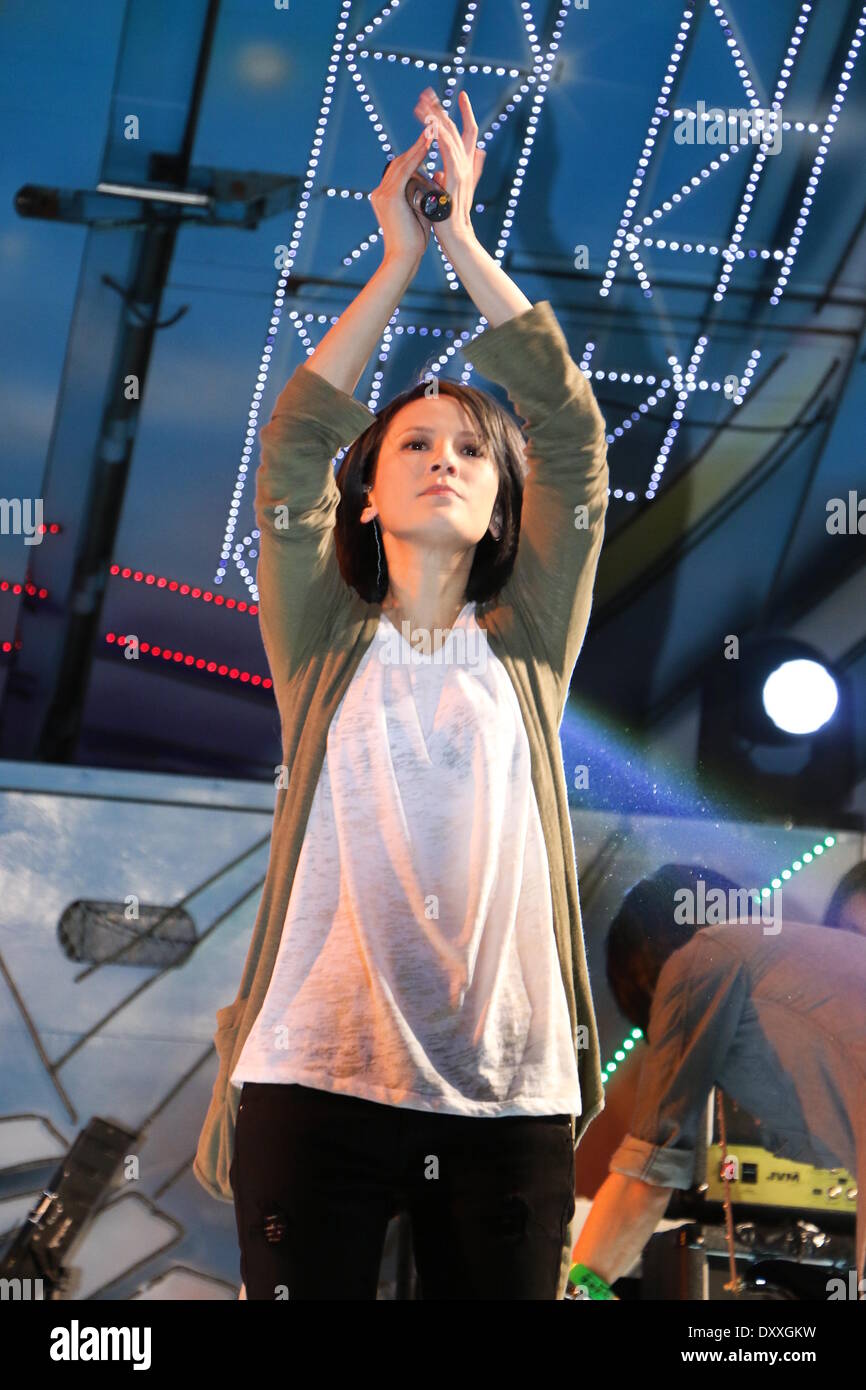 Taipei. 30th Mar, 2014. Singer Faith Yang performs at ROCKBANDOH in ...