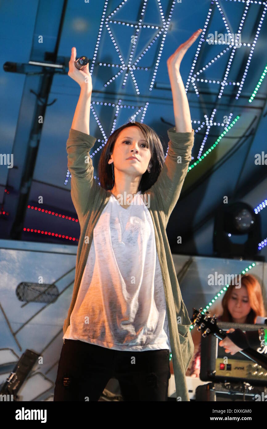 Taipei. 30th Mar, 2014. Singer Faith Yang performs at ROCKBANDOH in ...