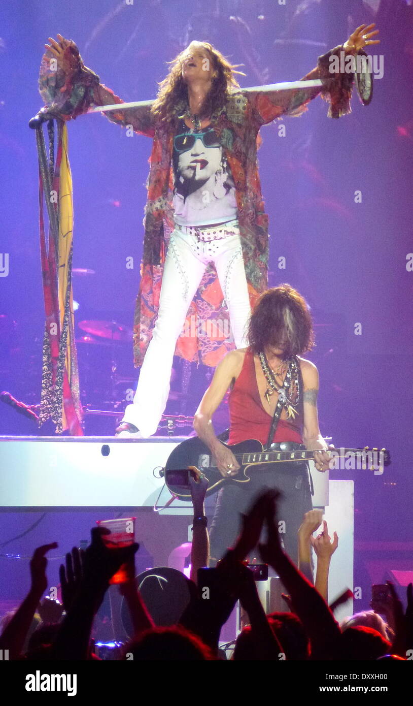 Steven Tyler and Joe Perry Aerosmith performat the Staples Center Los ...