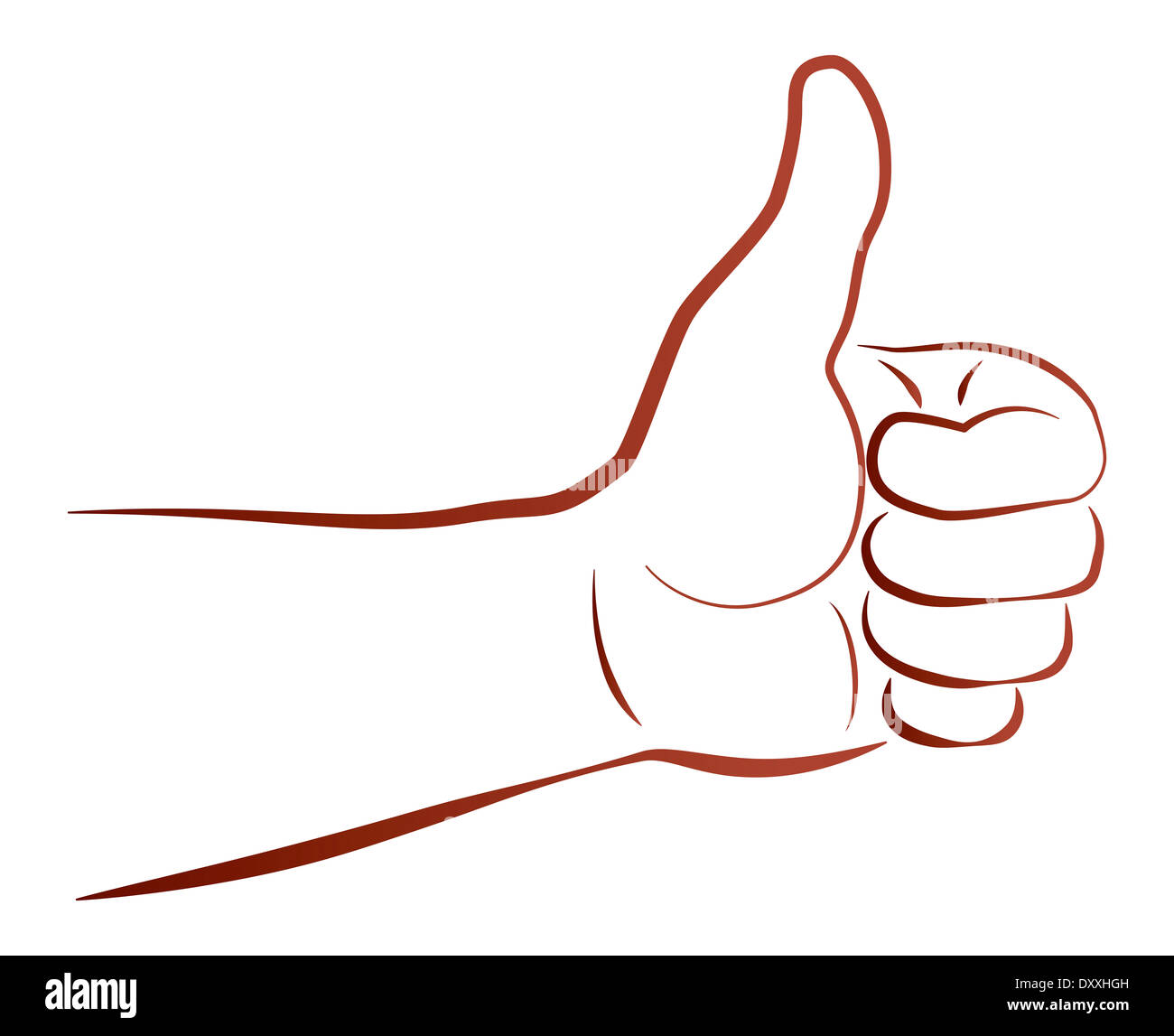Illustration of a hand gesture that says "Thumbs Up! Stock Photo - Alamy